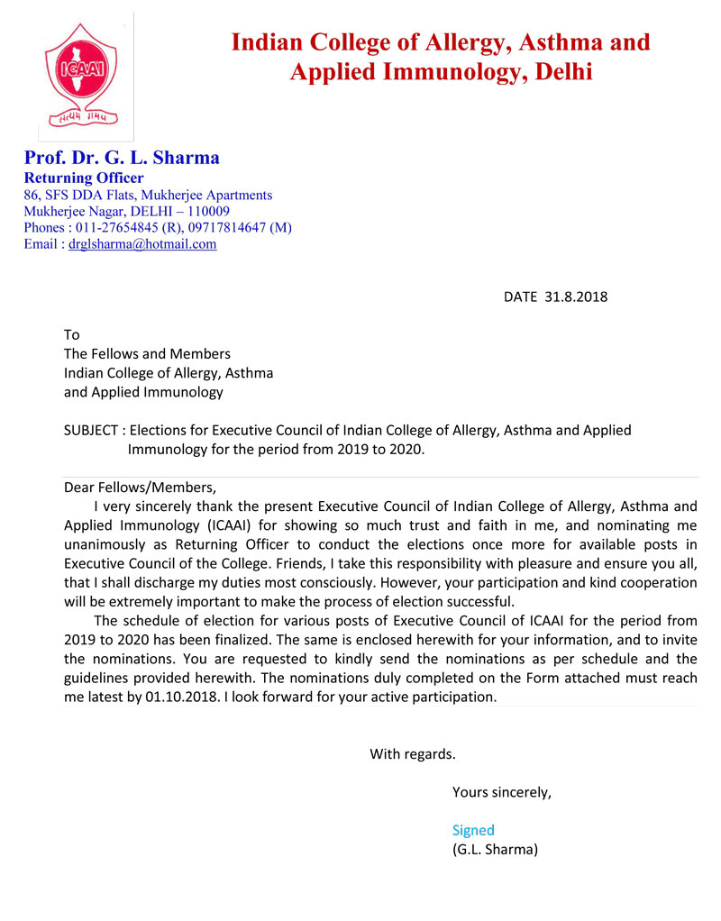 Annual Activities Indian College Of Allergy Asthma Applied Immunology